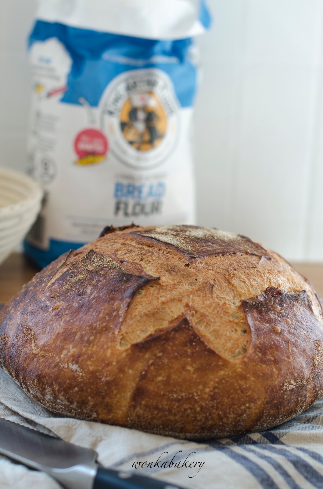 Pane bianco semplice di tipo Sourdough a lunga fermentazione -versione ...
